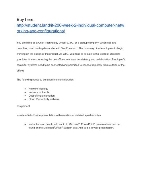 IT 200 Week 2 Individual Computer Networking and Configurations