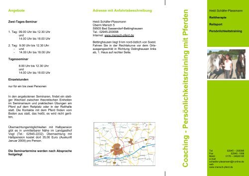 Flyer Coaching Mensch-Pferd