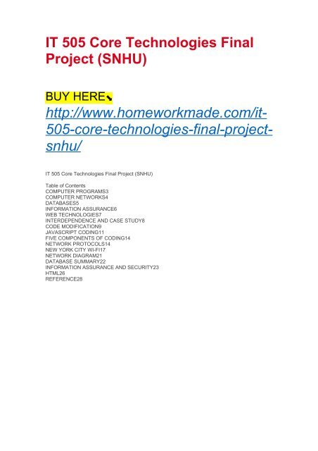 IT 505 Core Technologies Final Project (SNHU)