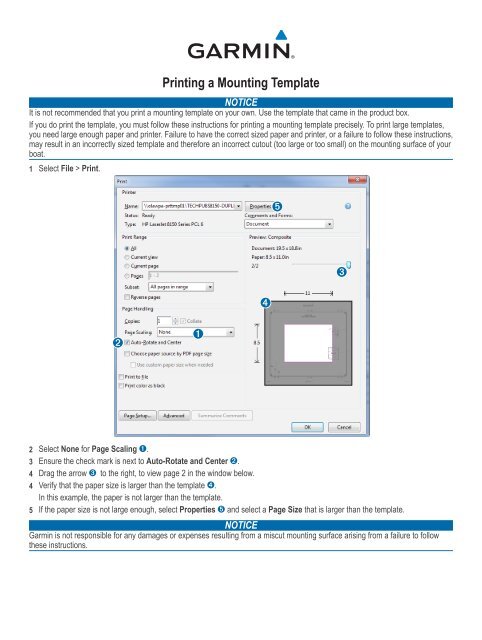 Garmin GPSMAP® 1242xsv - Flush Mount Template