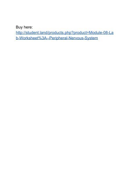 Module 08 Lab Worksheet: Peripheral Nervous System