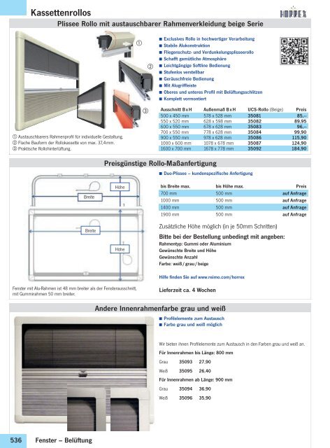 Kassettenrollos Plissee R