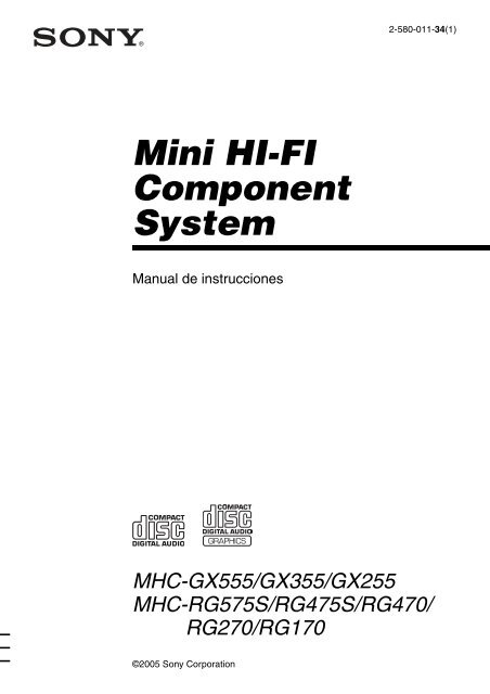 Sony MHC-GX555 - MHC-GX555 Istruzioni per l'uso Spagnolo
