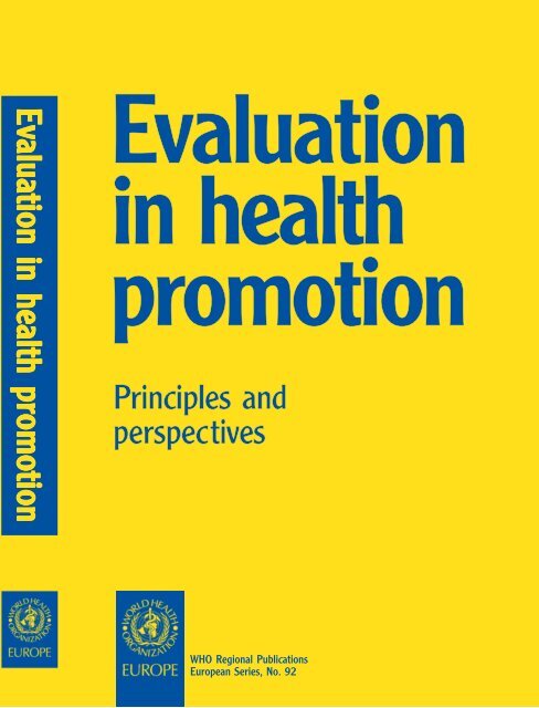 Evaluation In Health Promotion Principles And Perspectives Edited evaluation-in-health-promotion-principles-and-perspectives-edited