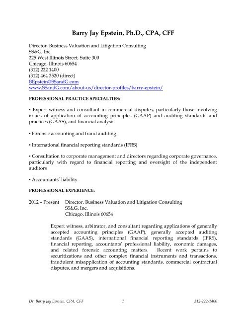 Barry Jay Epstein, Ph.D., CPA, CFF - IFRS International Financial ...