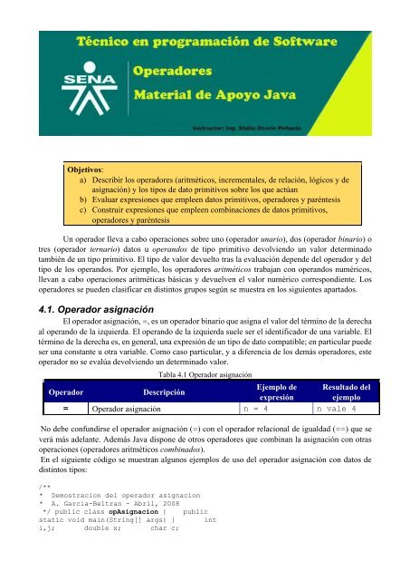 operadores java