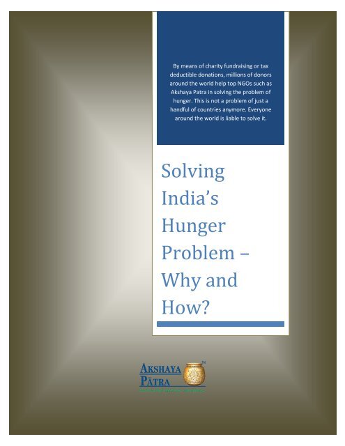 Solving India’s Hunger Problem Solving India’s Hunger Problem