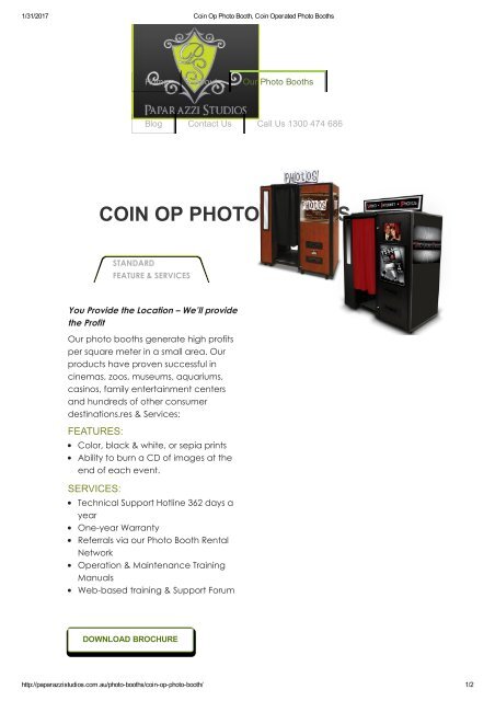 Coin Op Photo Booth, Coin Operated Photo Booths