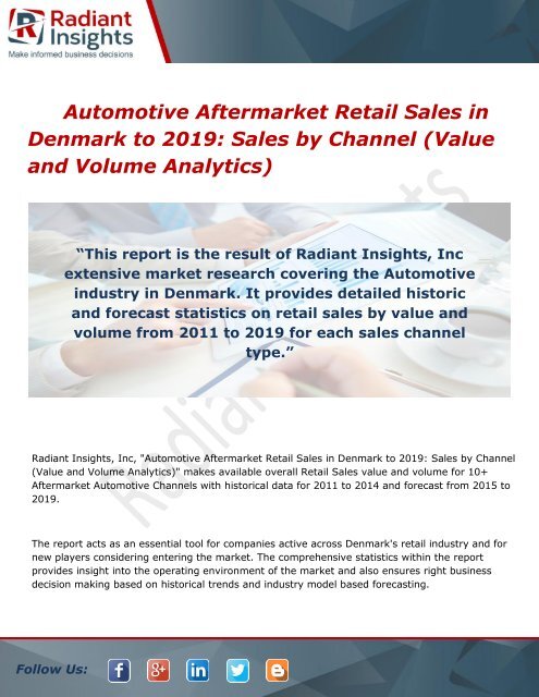 Automotive Aftermarket Retail Sales in Denmark Market Sales, Segment ...
