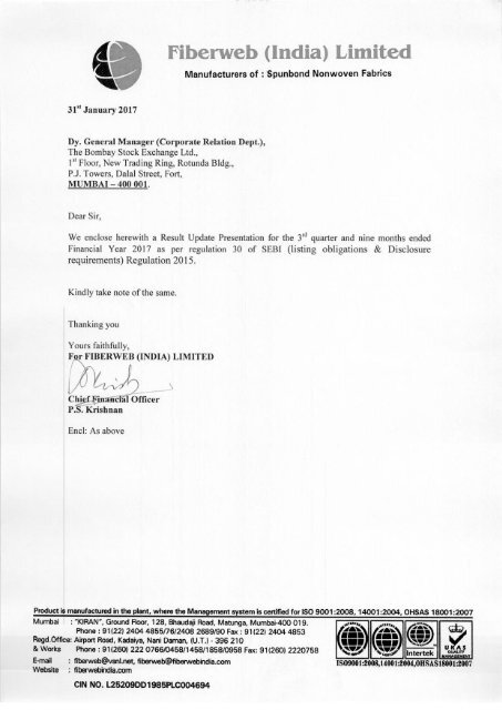 Fiberweb (India) Limited