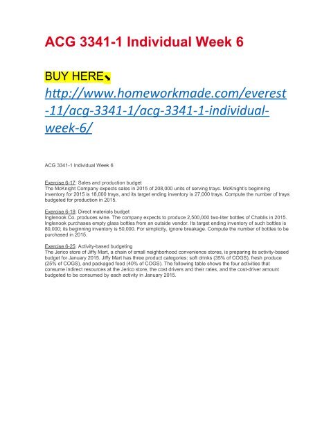 ACG 3341-1 Individual Week 6