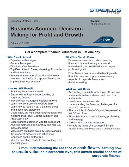 Business Acumen Registration Form
