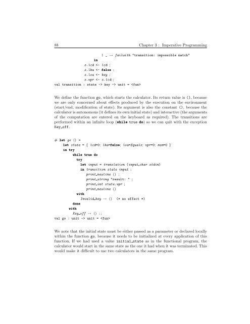 88 Chapter 3 Imperative