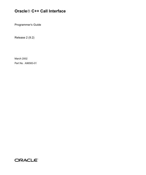 Oracle C Call Interface Programmers Guide