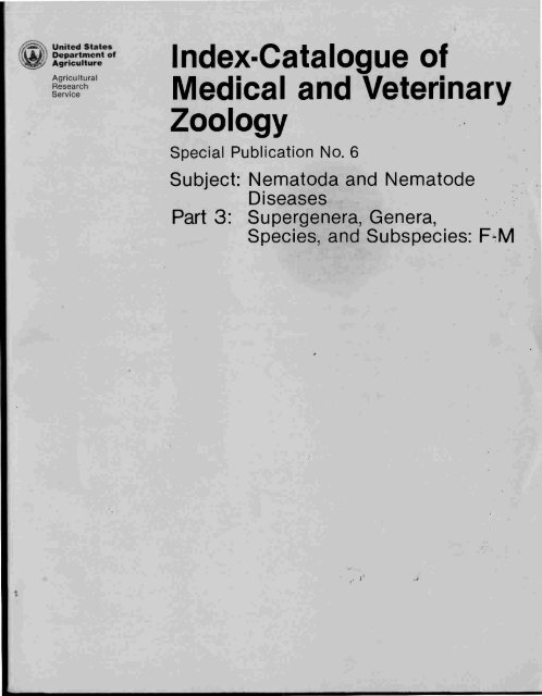 Index-Catalogue of Medical and Veterinary Zoology - Repository