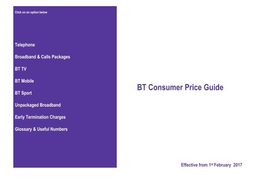 BT Consumer Price Guide