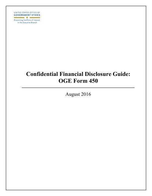 Confidential Financial Disclosure Guide OGE Form 450