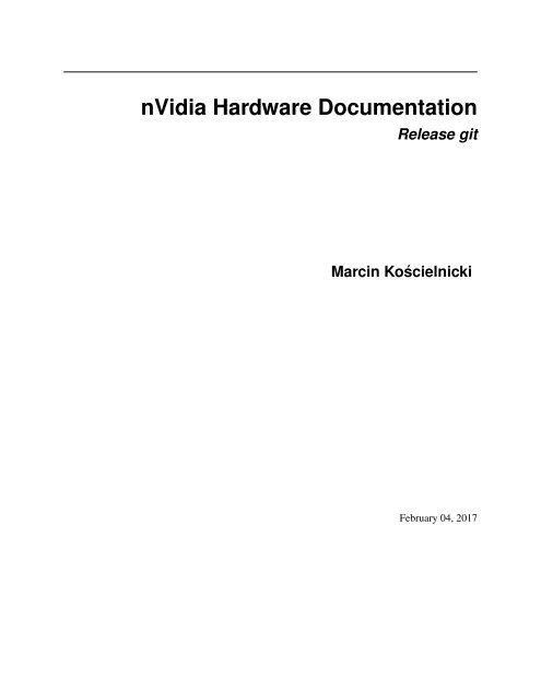 nVidia Hardware Documentation