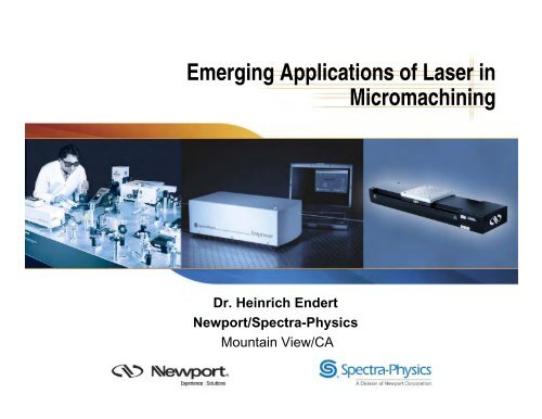 Emerging Applications of Laser in Micromachining