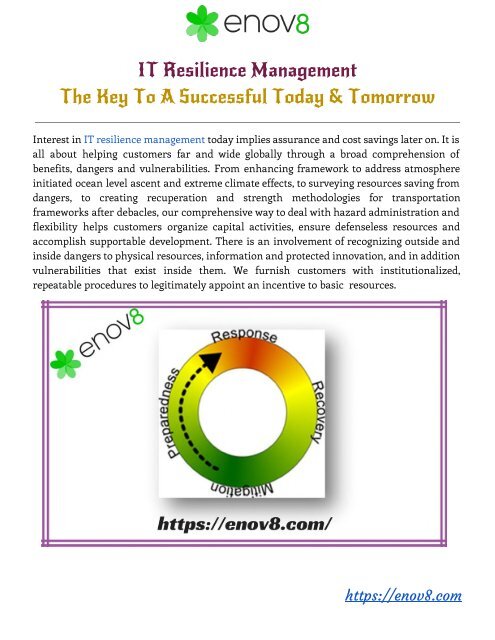 IT Resilience Management – The Key To A Successful Today & Tomorrow