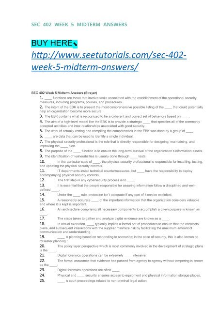 SEC 402 WEEK 5 MIDTERM ANSWERS