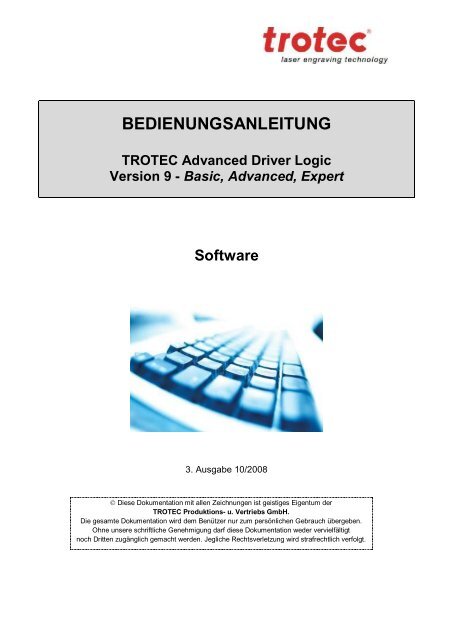 Basic, Advanced, Expert Software - Trotec Laser Inc