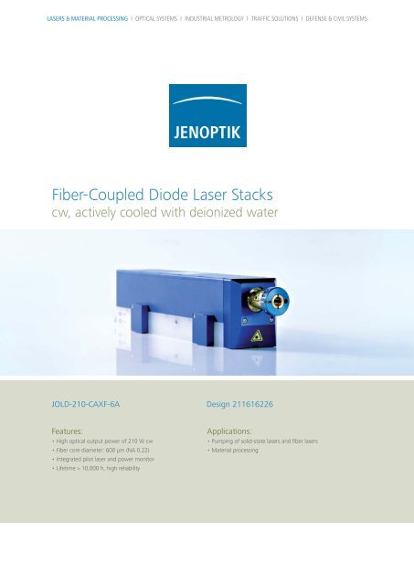 JOLD-210-CAXF-6A-xxx-DiW Fiber Coupled - RPMC Lasers