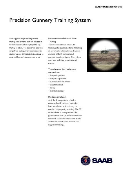 Precision Gunnery Training System - Saab Training USA