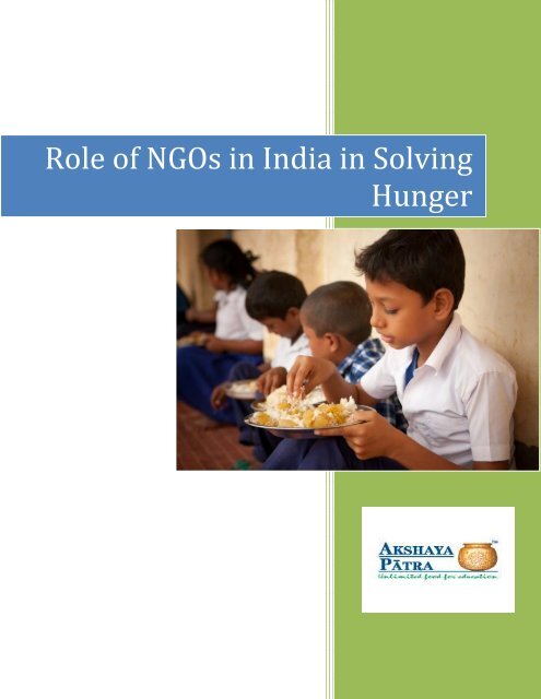 Role of NGOs in India in Solving Hunger