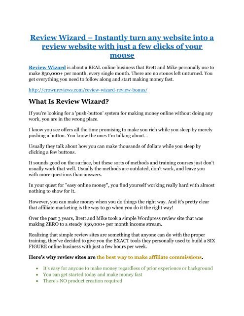 Review Wizard Review and $30000 Bonus - Review Wizard 80% DISCOUNT