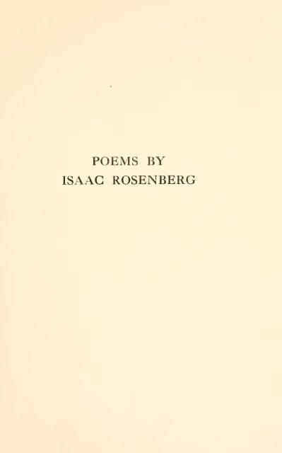 Poems by Isaac Rosenberg