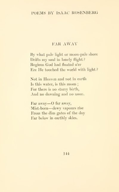 POEMS BY ISAAC ROSENBERG