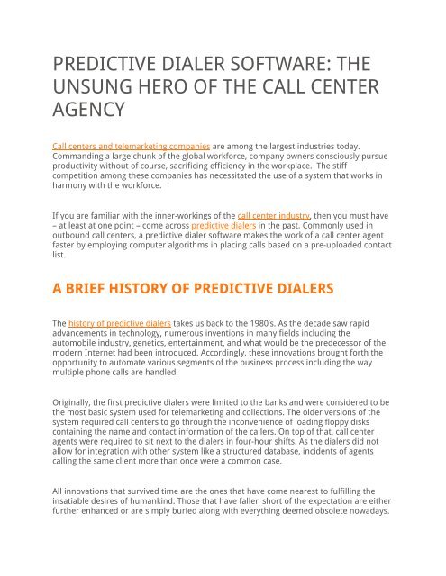 Predictive Dialer Software - CallShaper Outbound Software