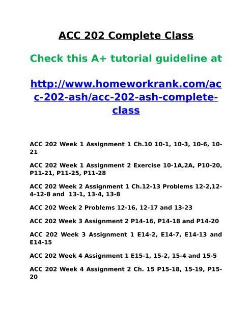 ACC 202 Complete Class