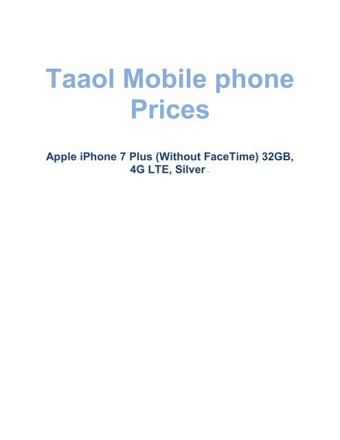 Mobile phone prices