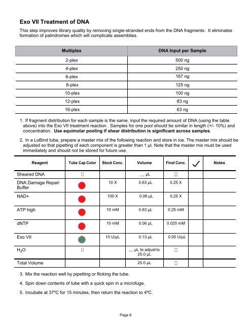 Exo VII Treatment of DNA