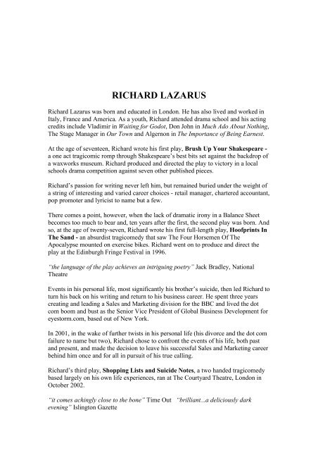 RICHARD LAZARUS - rochelle stevens & co.