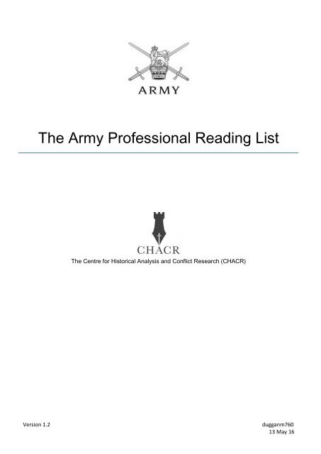 The Army Professional Reading List
