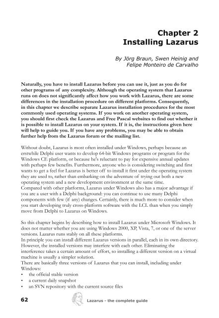 Chapter 2 Installing Lazarus - Blaise Pascal Magazine