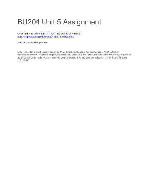 Bu204 Unit 5 Assignment