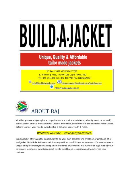 About BAJ Product Catalogue 01 Feb 2017 Sample 1