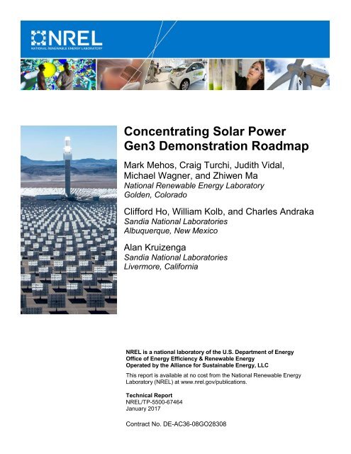 Concentrating Solar Power Gen3 Demonstration Roadmap