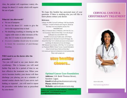 OPTIMAL CRYO LEAFLET