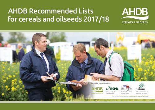 AHDB Recommended Lists for cereals and oilseeds 2017/18