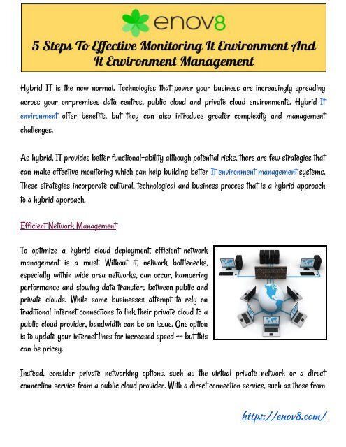 5 Steps To Effective Monitoring It Environment And It Environment ...