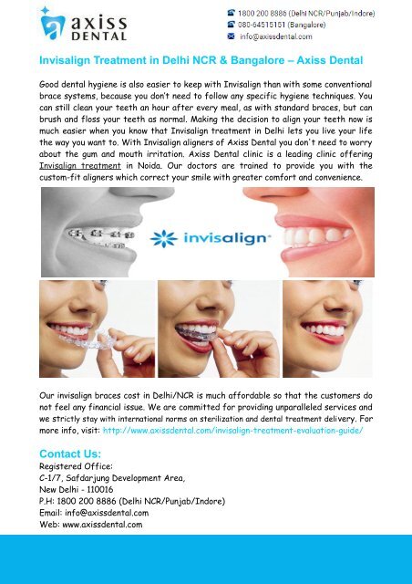 Invisalign Treatment in Delhi NCR & Bangalore – Axiss Dental