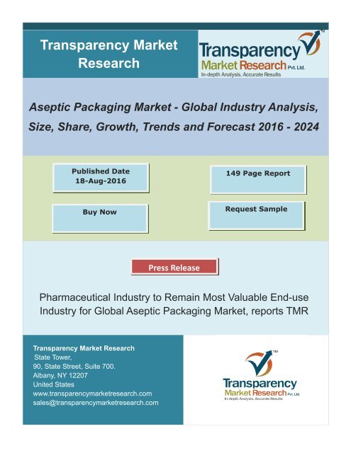 Aseptic Packaging Market Size, Share | Industry Trends Analysis Report ...