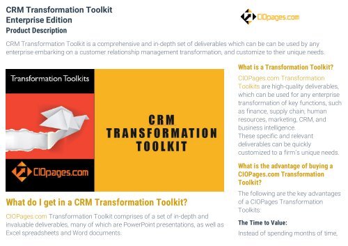 CRM Transformation Toolkit