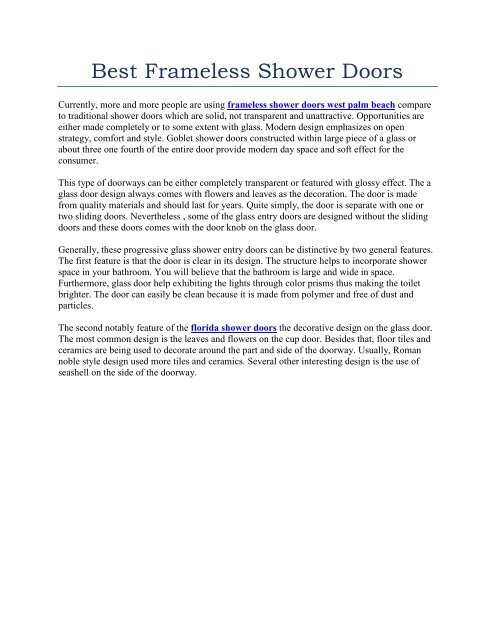 Best Frameless Shower Doors