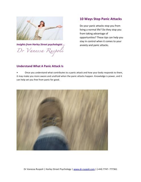10 Ways Stop Panic Attacks 